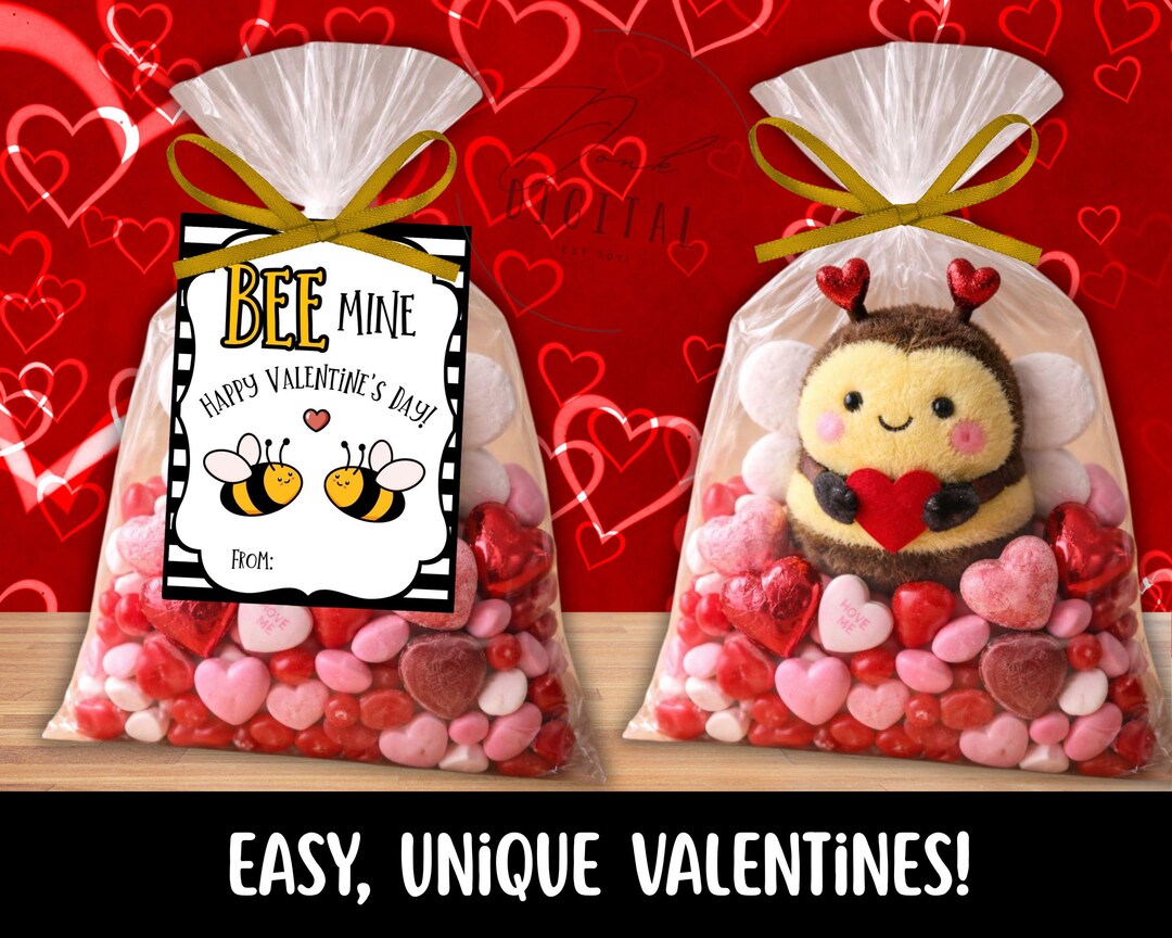 BEE Mine Valentine's Cards: Printable Bee Favors (PDF) - Etsy