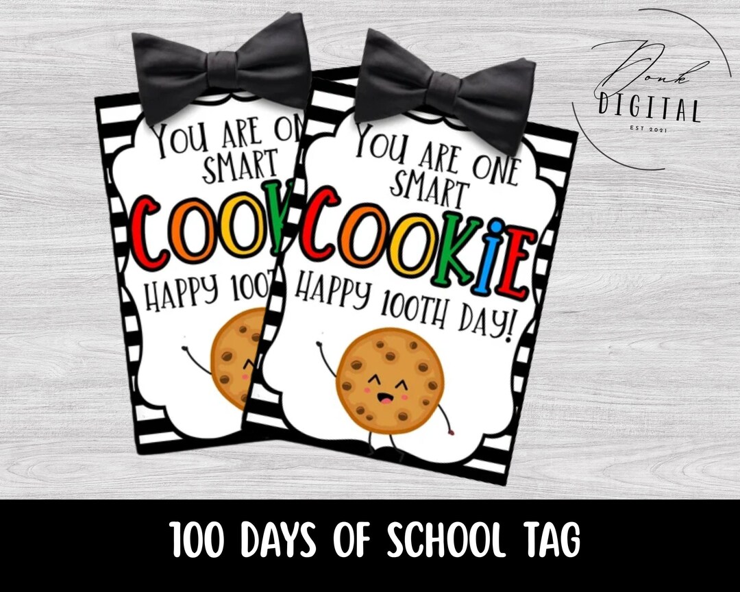 100th Day of School Gift Tag: Printable (PDF) - Etsy