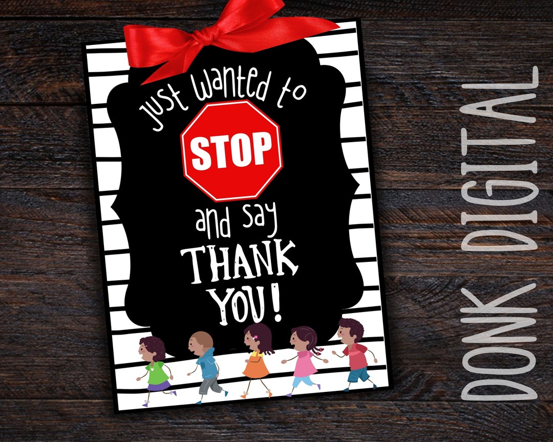 Crossing Guard Gift Cross Guard Appreciation Thank You Card School Bus ...