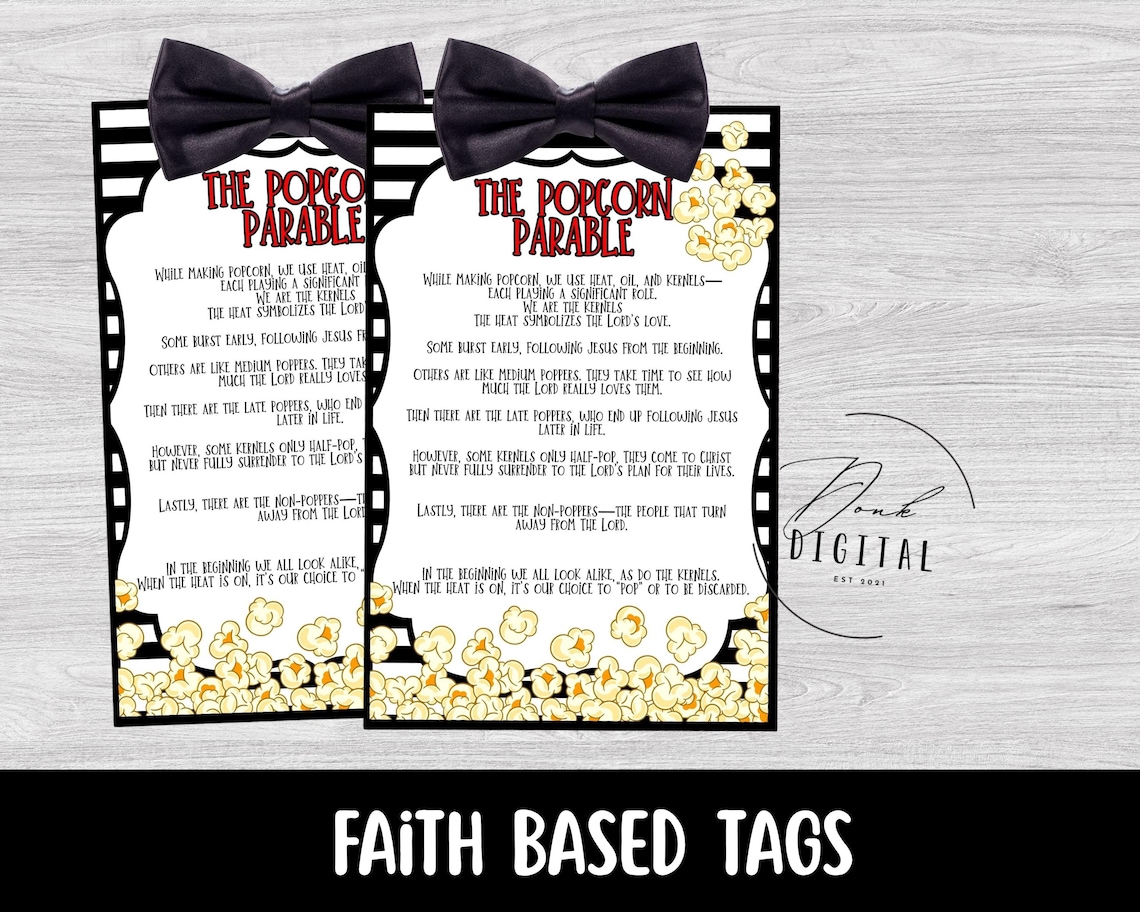 The POPCORN Parable Tag: Printable (PDF) - Etsy
