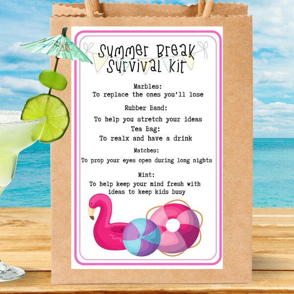 Teacher Survival Kit Tag - Etsy