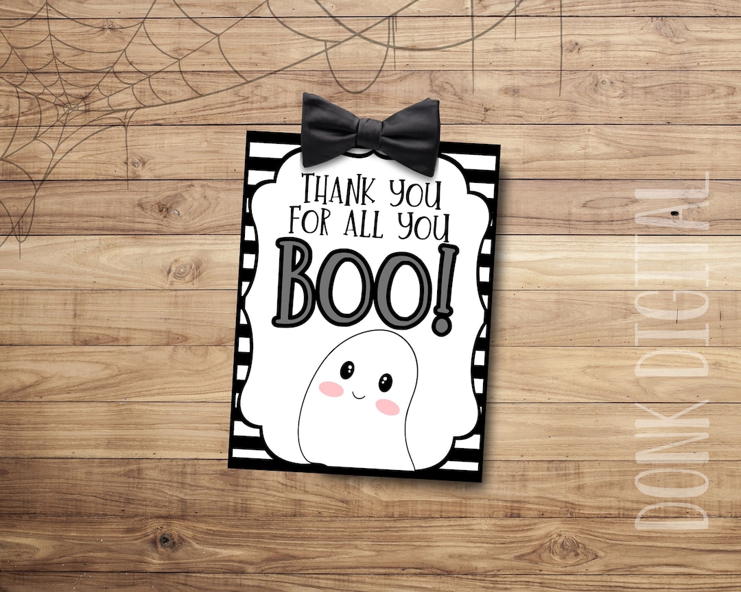 Thank You for All You BOO - Trick or Treat Tags- Halloween Candy Tag ...