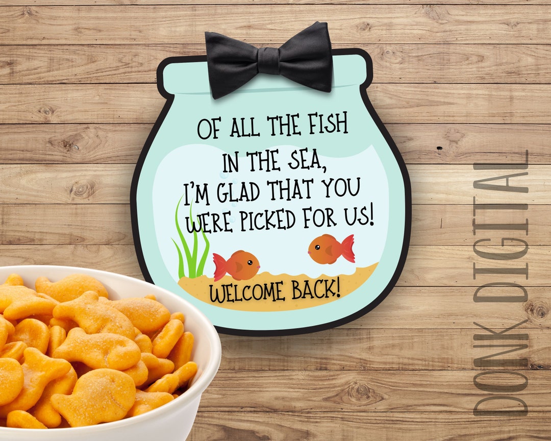 Goldfish Cracker Tag - Student Gift - Back to School Tag - Welcome Back ...