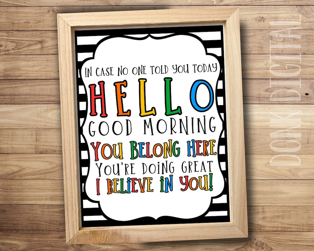 You Belong Here Sign- 8x10- Wall Decor- Classroom Poster- School Poster ...