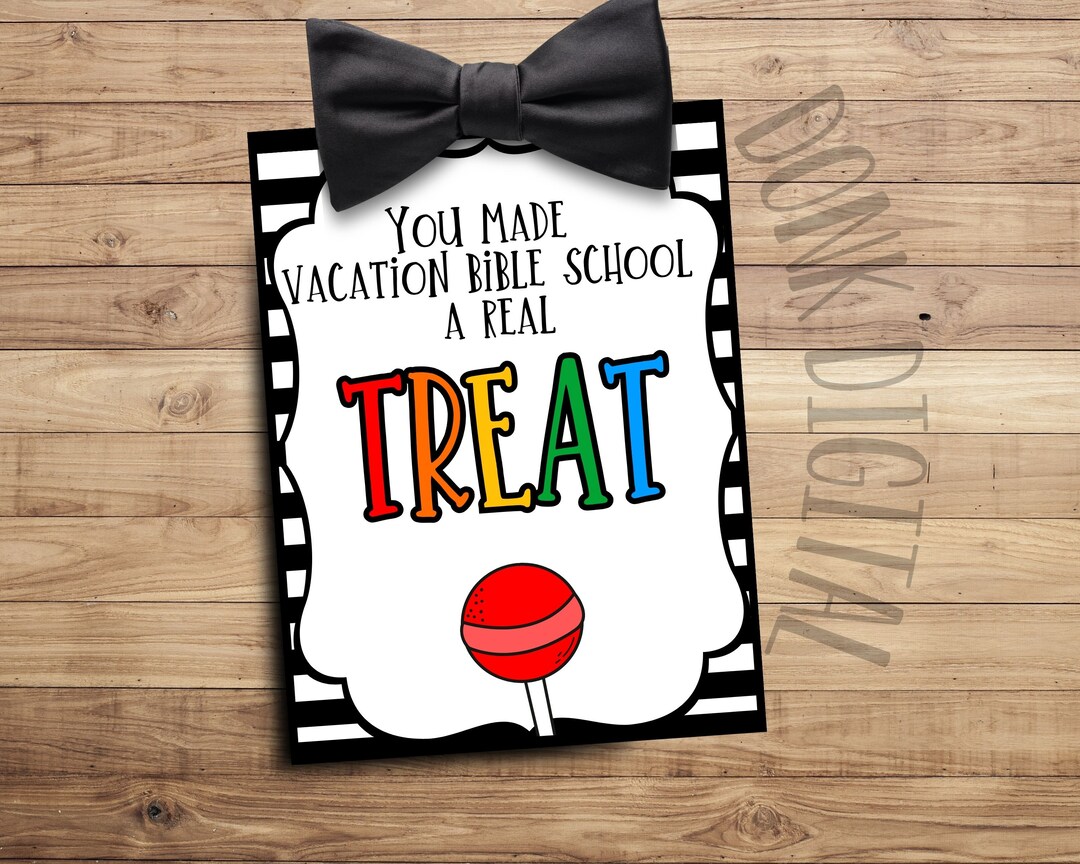 VBS Treat Thank You Tags: Printable Volunteer Gift (digital Download ...