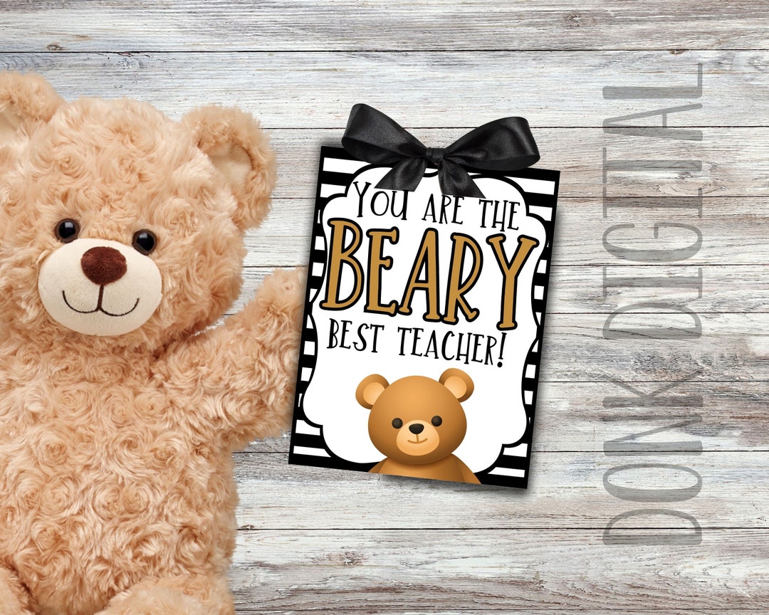 You Are the BEARY Best Teacher -teacher Appreciation-teacher Gift - PTO ...