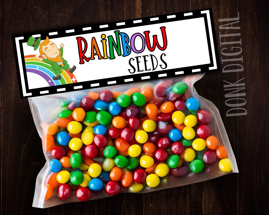 Rainbow Seeds Bag Topper- St Patrick's Day- St Patrick's Day Favor ...