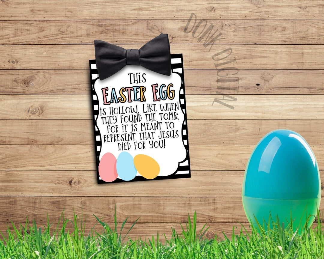 The Easter Egg- Plastic Egg Tag -church Easter- Religious Tag - Church ...
