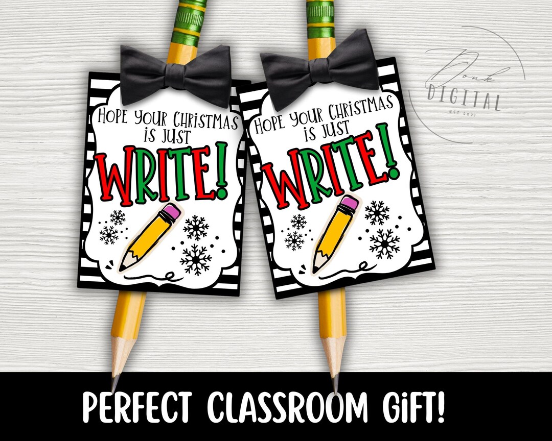 Christmas Pencil Gift Tags: Printable (PDF) - Etsy