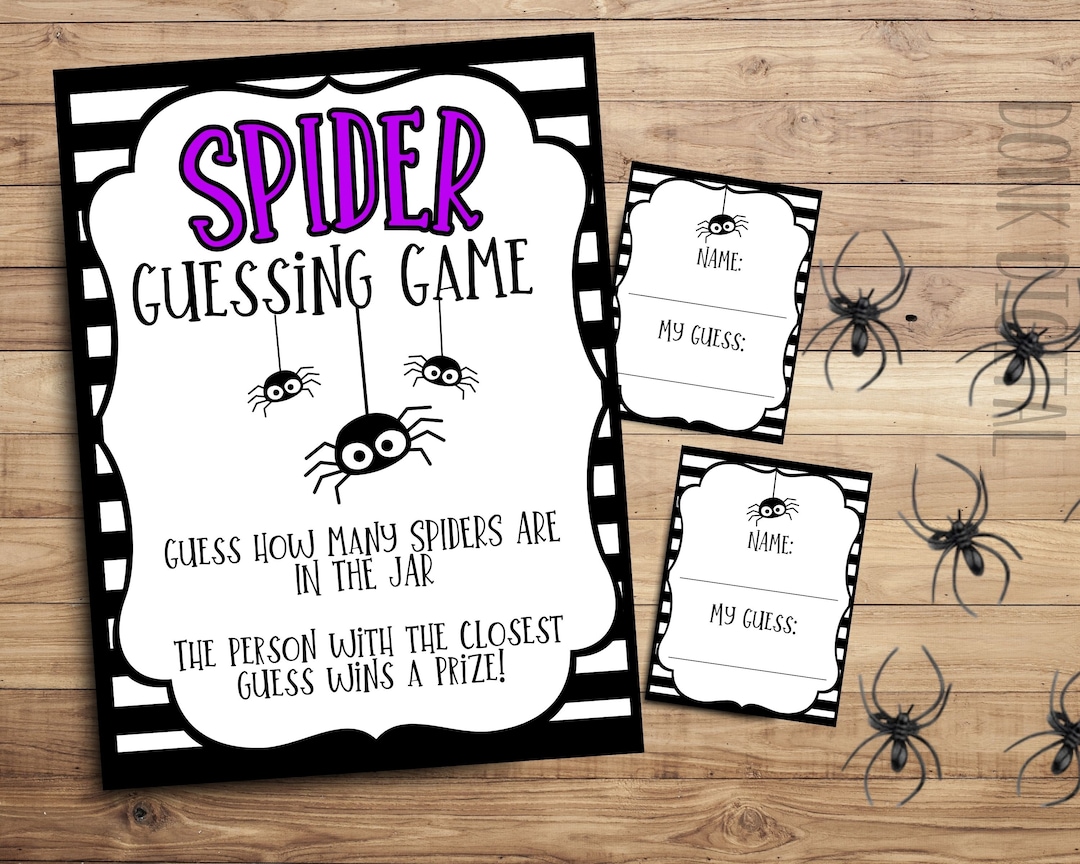Spider Guessing Game- Halloween Game- Halloween Party Game- Fall Party ...