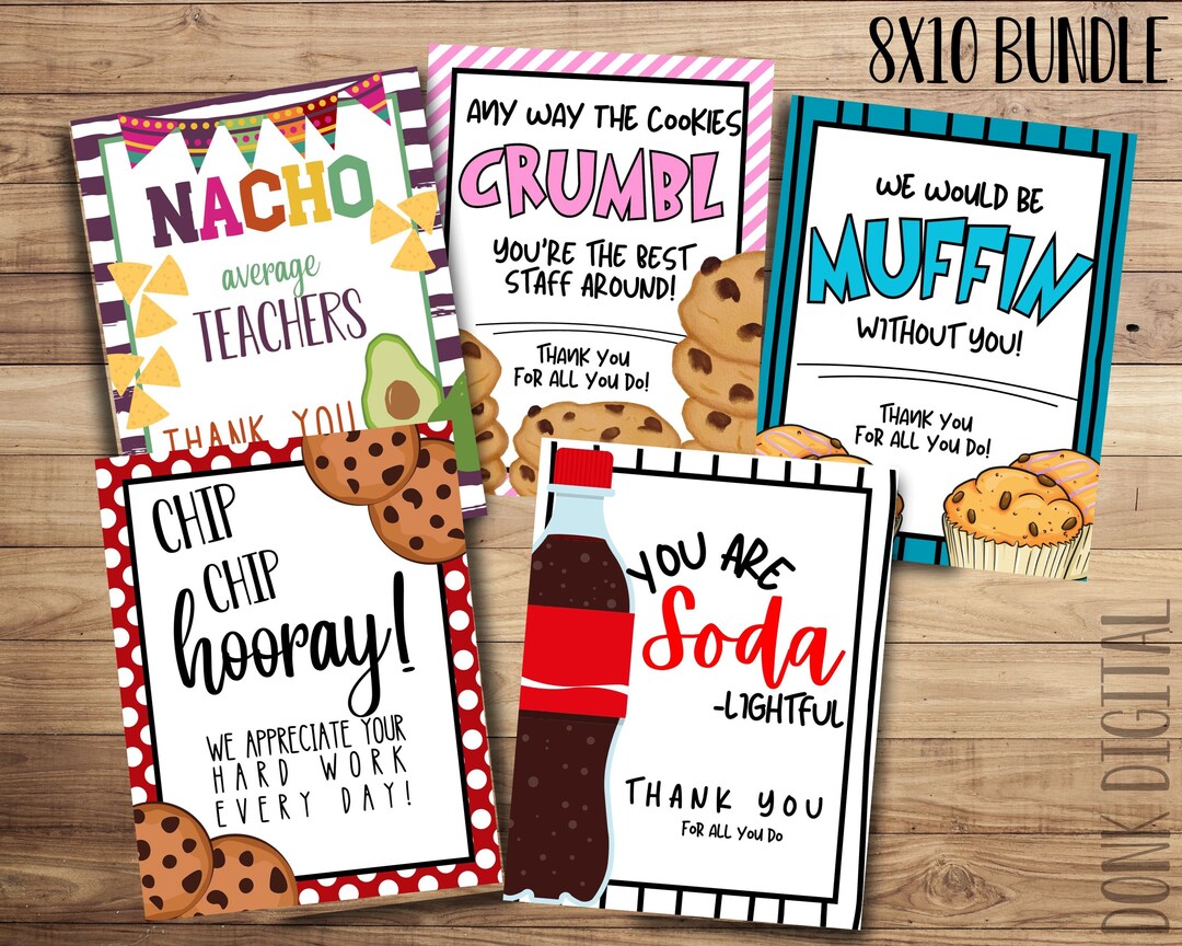 Appreciation Sign BUNDLE - Employee Appreciation- Teacher Lunch- Bagel ...