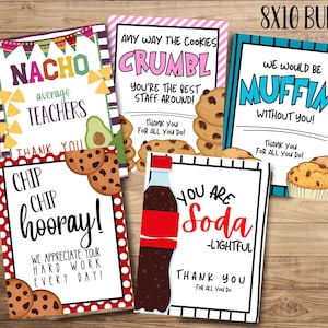 Appreciation Sign BUNDLE - Employee Appreciation- Teacher Lunch- Bagel ...