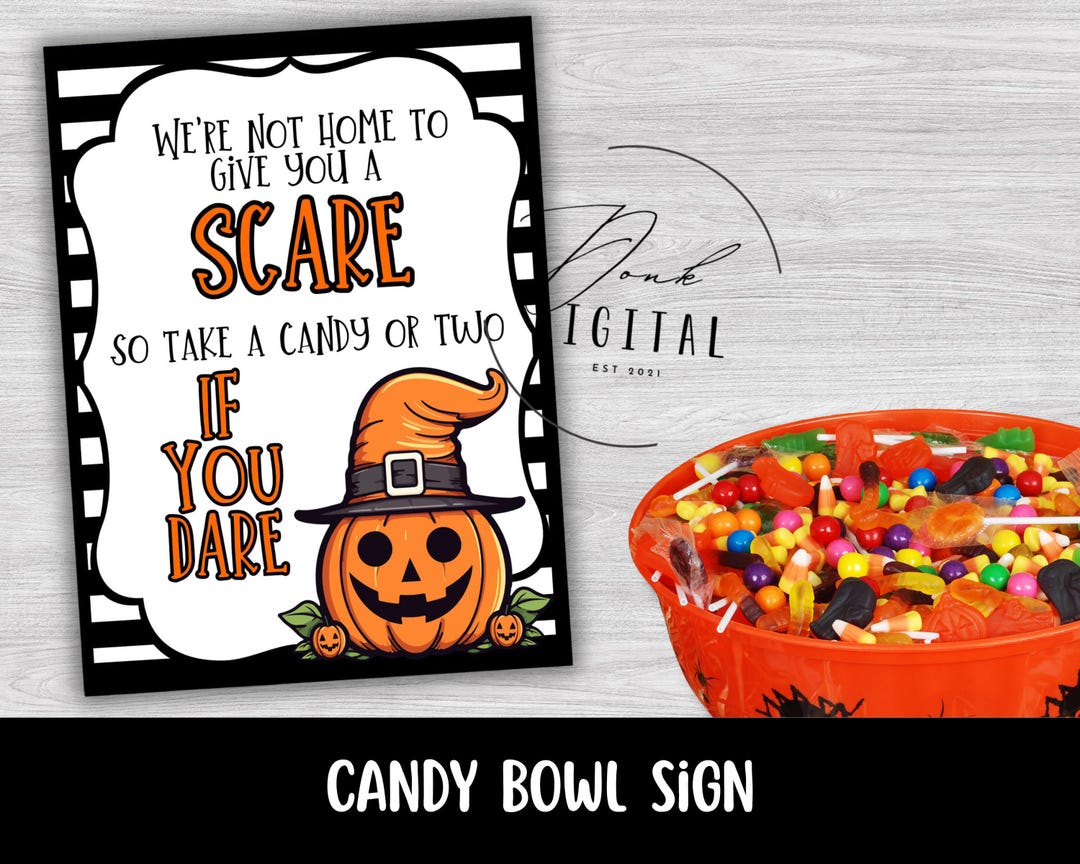 Halloween Candy Sign: Take One, Trick or Treat (PDF) - Etsy