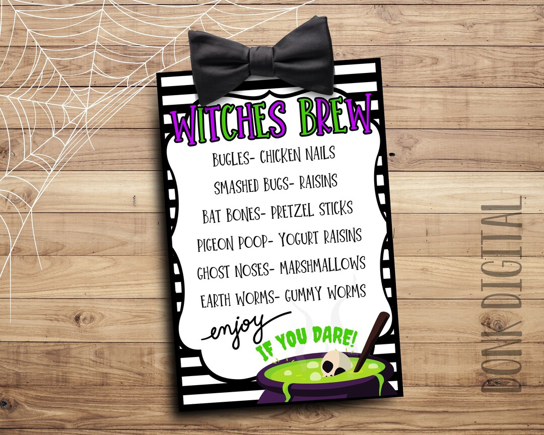 Witches Brew- Trick or Treat Tags- Halloween Candy Tag- Halloween ...