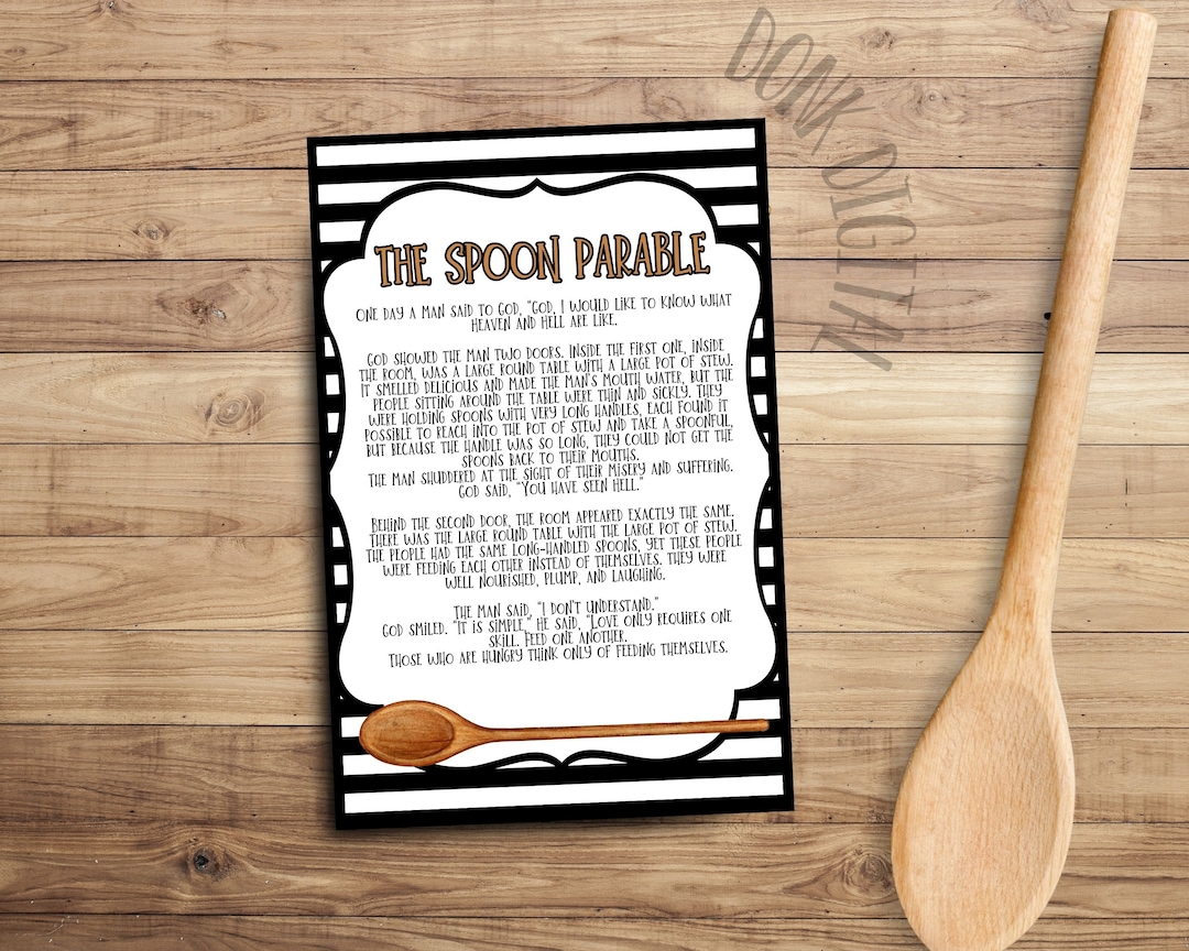 The Spoon Parable- Bible Verse- Religious - Church Printable - - Etsy