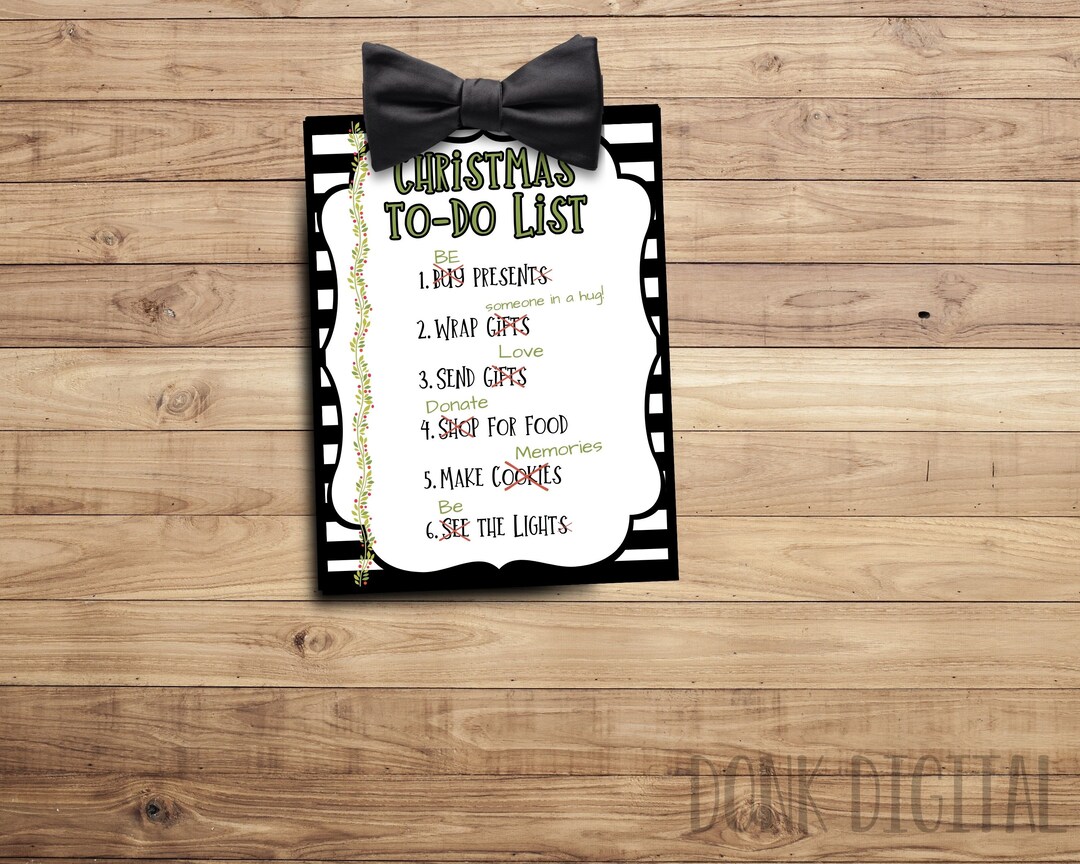 Christmas To-do List Tag – Printable Holiday Reminder (PDF) - Etsy
