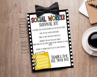 Printable Social Worker Survival Kit Gift Tags - Printable Social ...
