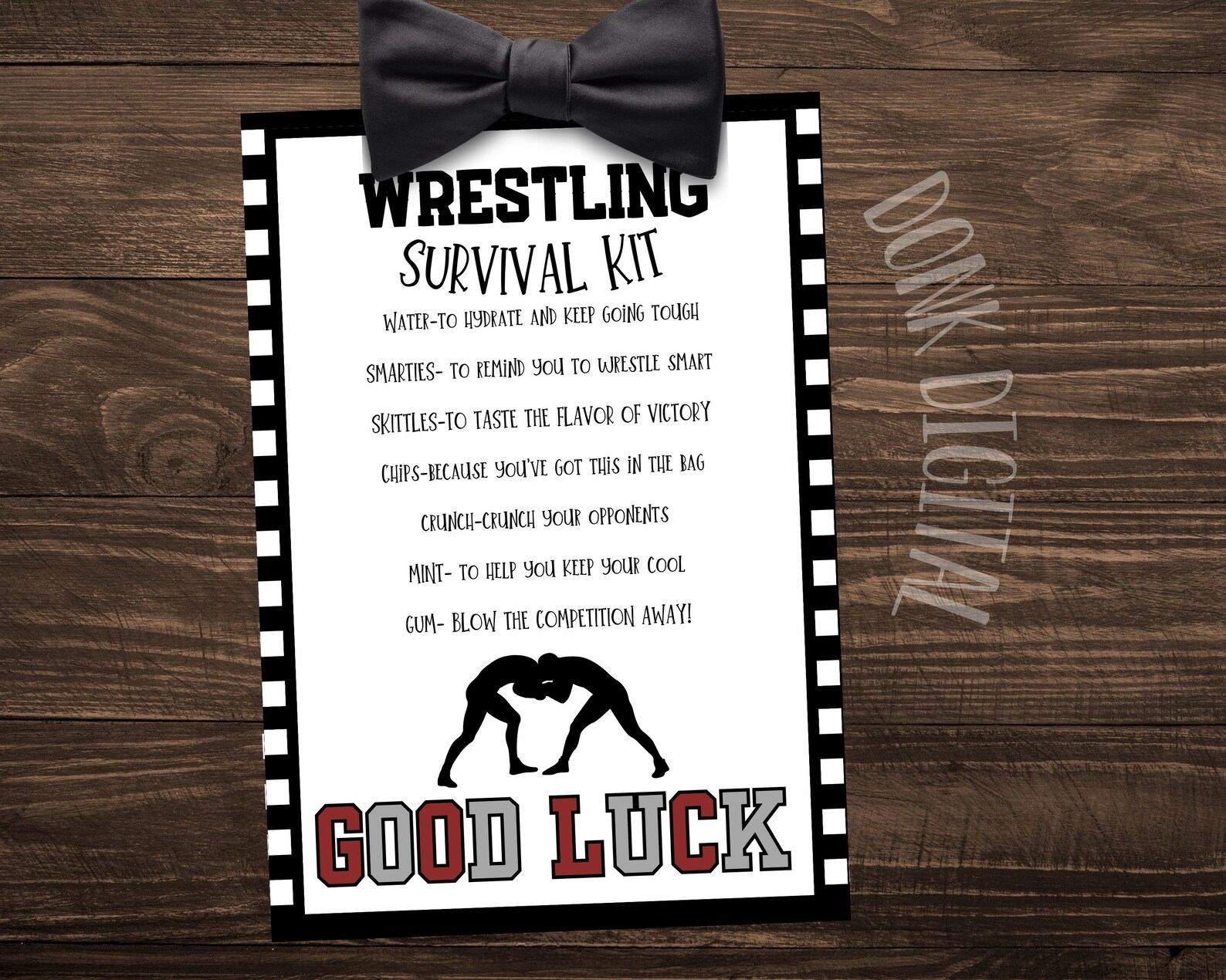 Wrestling Survival Kit Printable – Team Gift, Sports Tag (digital ...