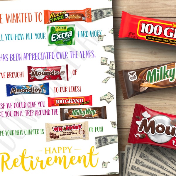 Retirement Candy Bar - Etsy