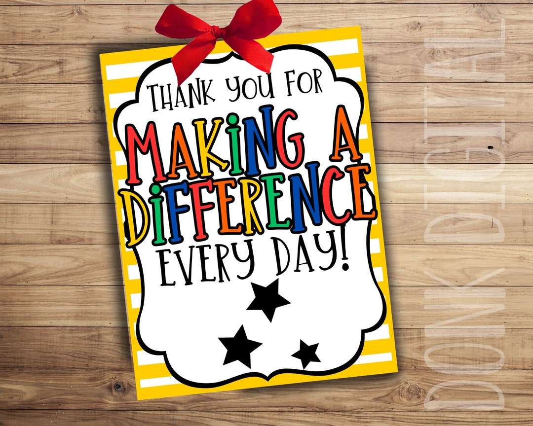 Thank You for Making a Difference- Team Appreciation -teacher ...