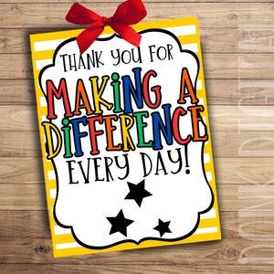 Thank You for Making a Difference- Team Appreciation -teacher ...