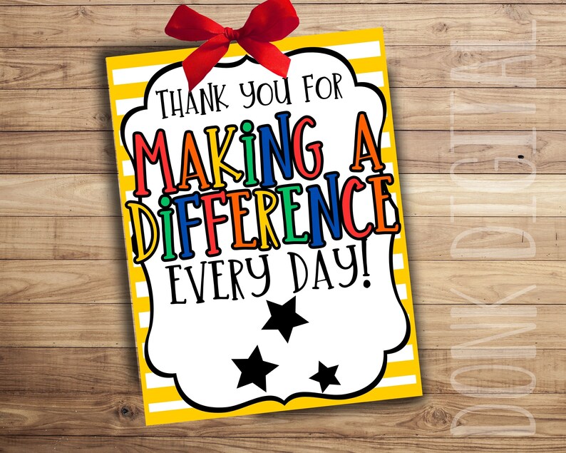 Thank You for Making a Difference Team Appreciation teacher - Etsy