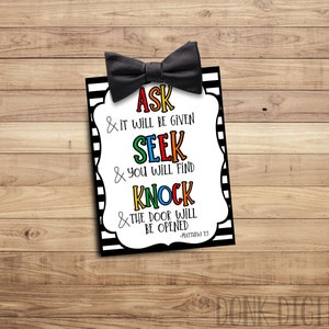 Ask Seek Knock - Sunday School Printable - Church Printable - Religious ...