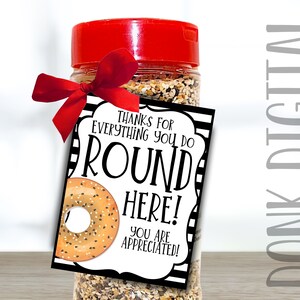 Bagel Appreciation Gift Tag: Employee/teacher Thank You (PDF) - Etsy