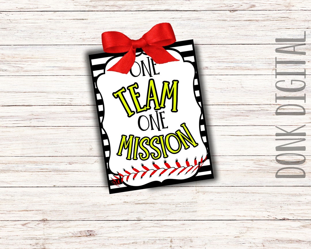 One TEAM One MISSION- State Softball- Softball Tag- Softball Favors ...
