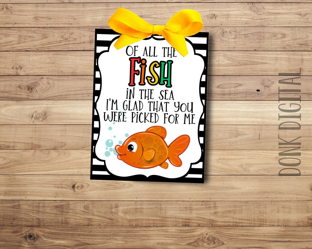 Fish Poem Gift Tag Printable: Teacher Student Classroom Treat (PDF) - Etsy