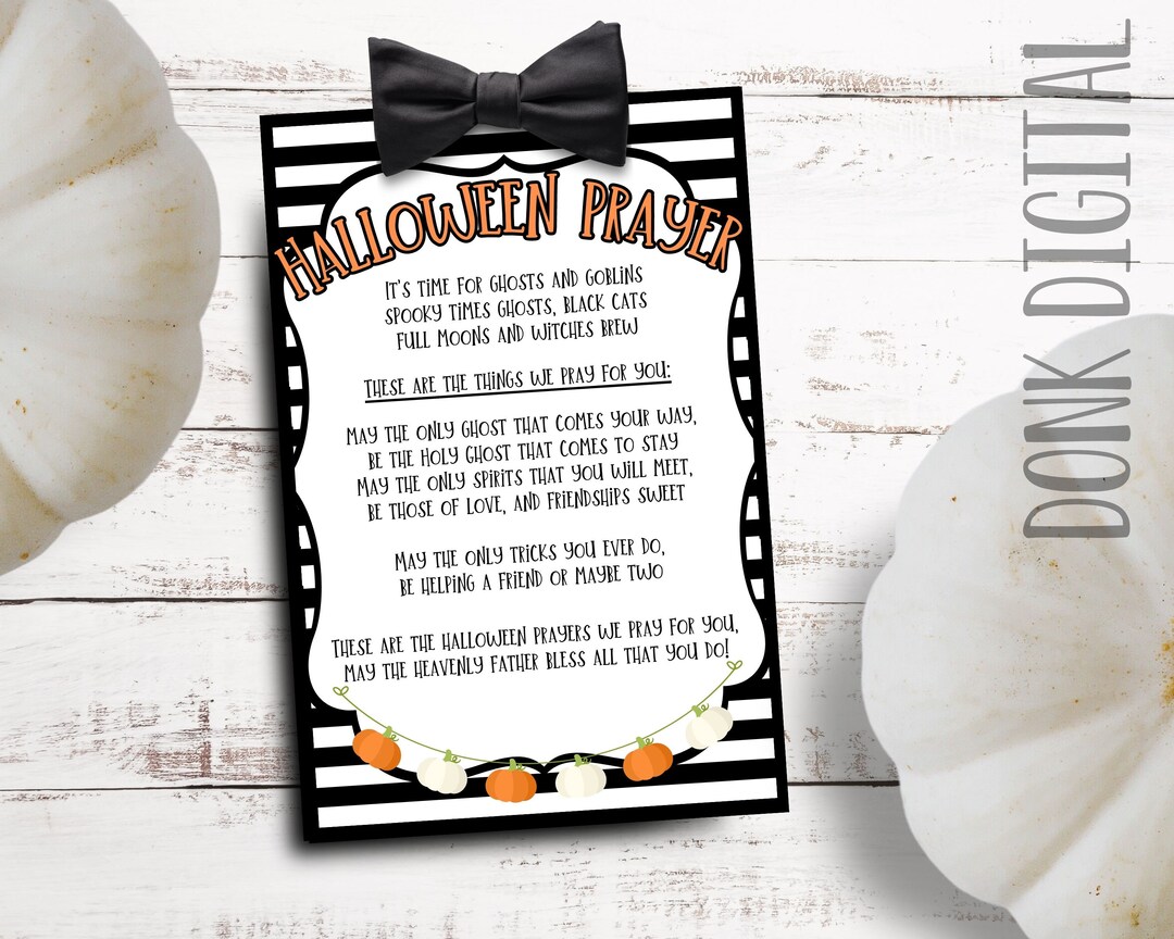 Halloween Prayer Printable: Church Trunk or Treat Tags (PDF) - Etsy