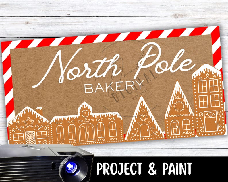 Project and Paint North Pole Bakery Banner : Pdf Download - Etsy