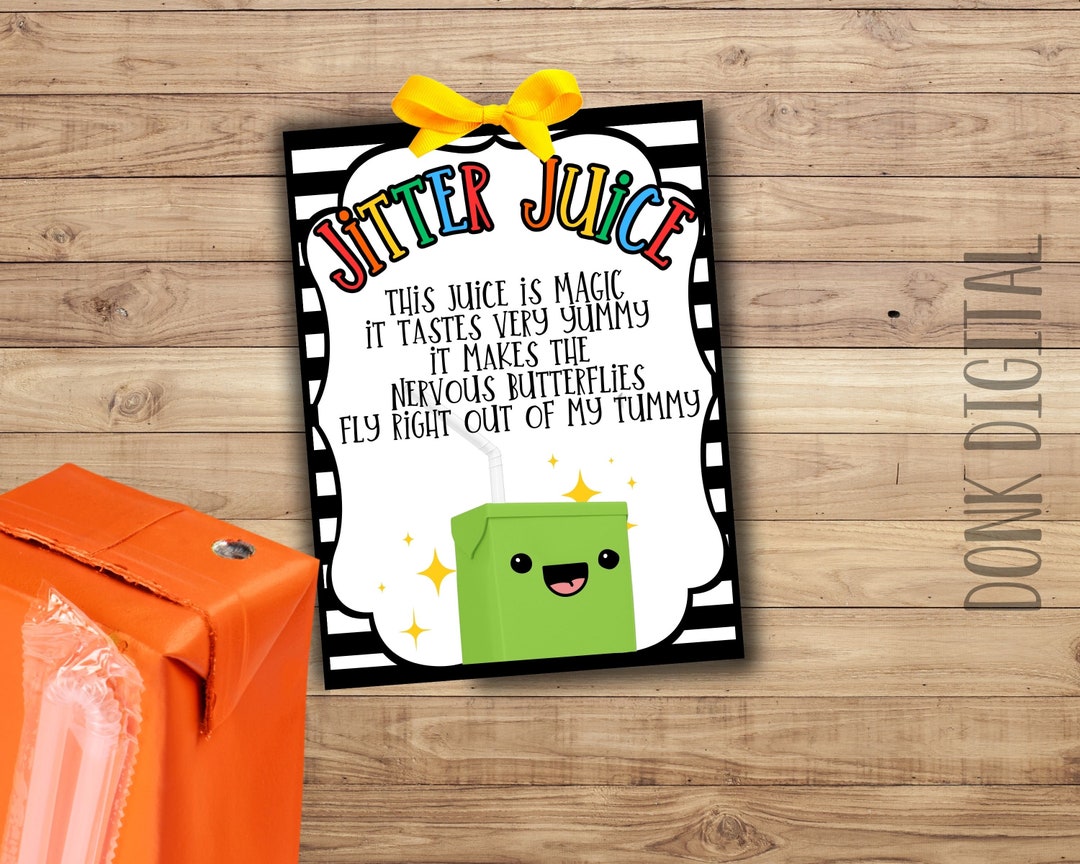 Jitter Juice Tag -student Gift - Classroom Gift - Teacher Printable ...