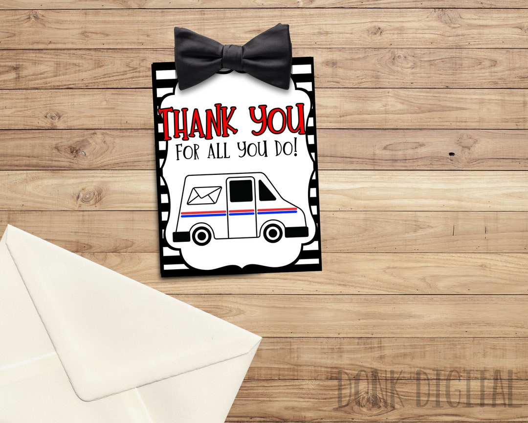 Mailman Thank You Tag - USPS Thank You- Post Office - Printable Tags ...
