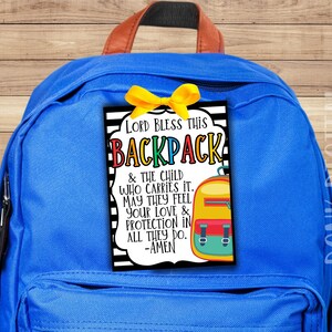 Backpack Prayer Tag Sunday School Printable Church Printable Religious ...