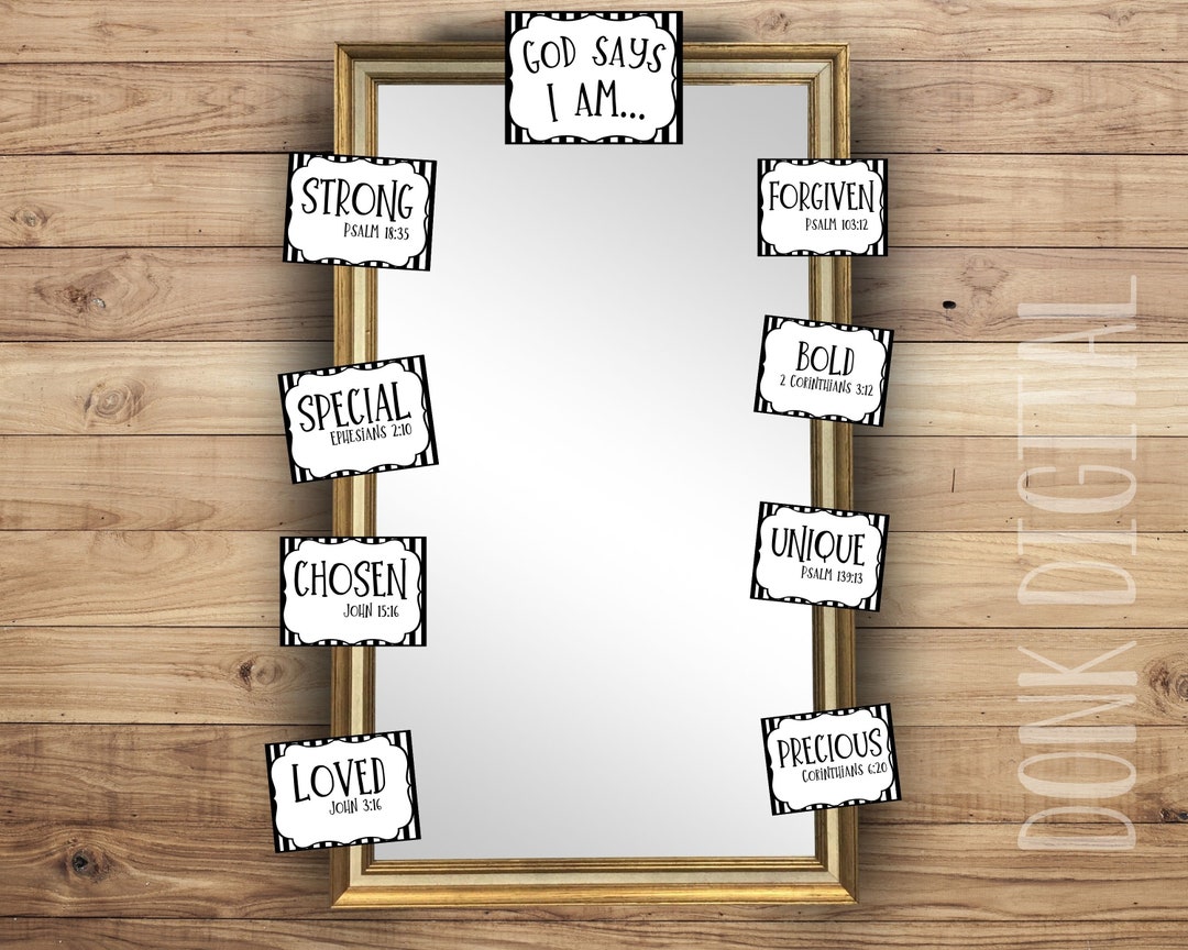 God Says I Am-positive Affirmations Mirror- Classroom Affirmations ...
