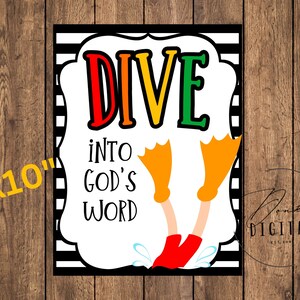 DIVE Into God's Word Sign: Printable (PDF) - Etsy