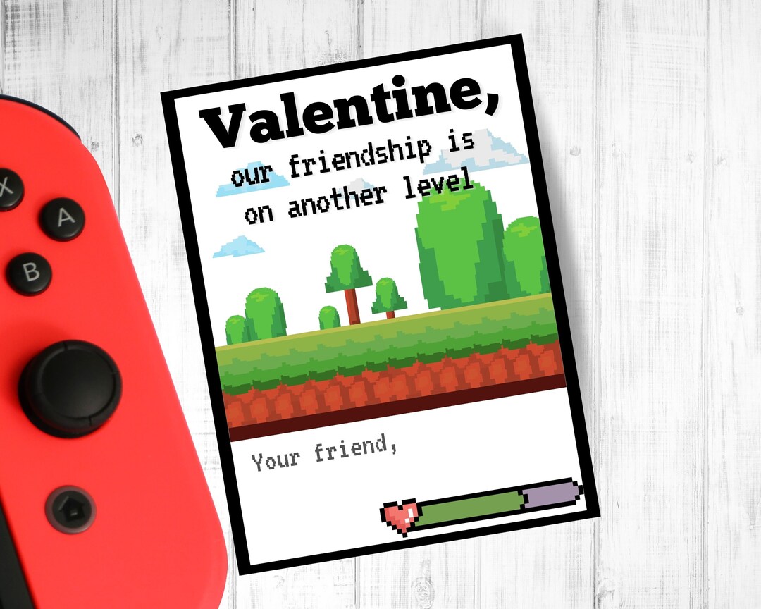 Gamer Valentine's Day Cards: Printable Class Valentines (PDF) - Etsy