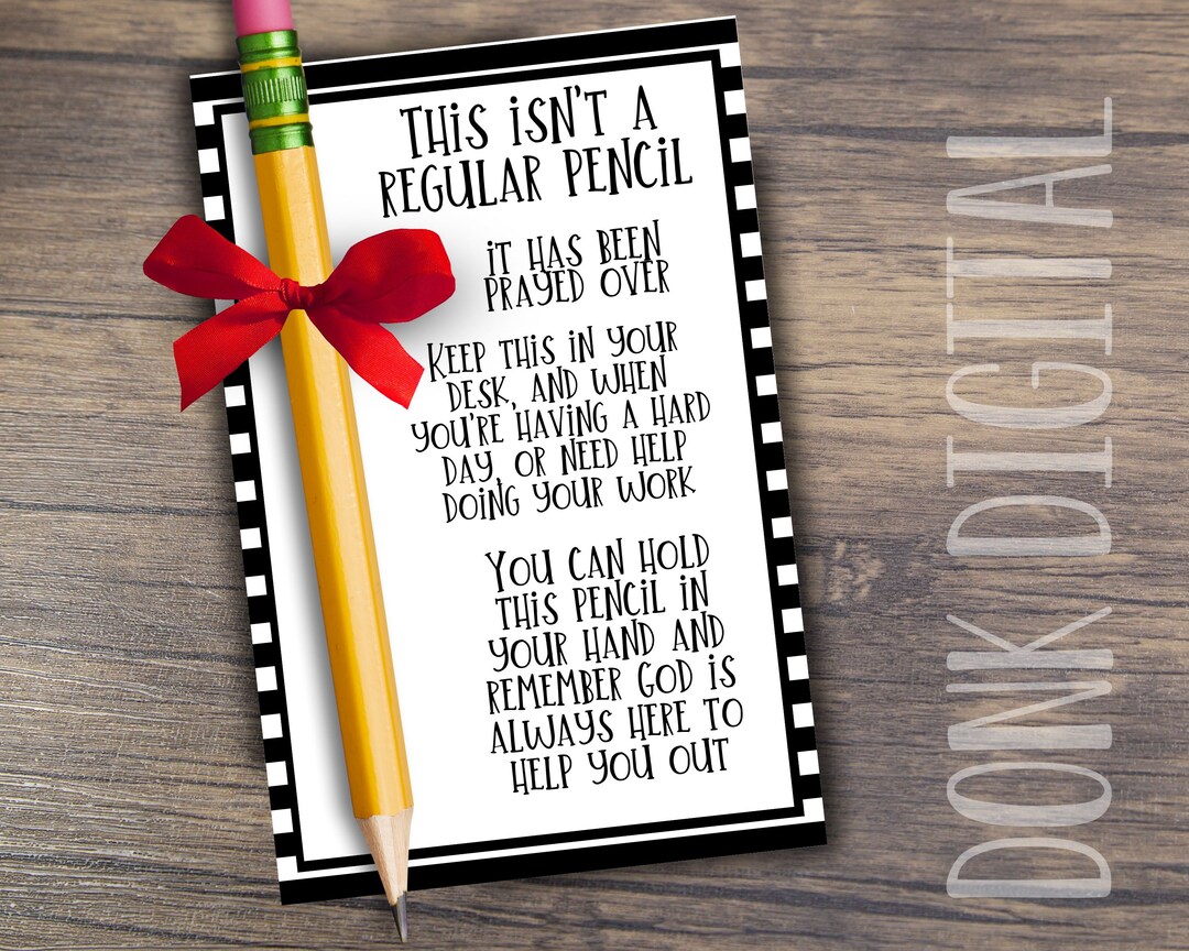 Pencil Prayer- Back to School Gift - Church Printable - Sunday School ...