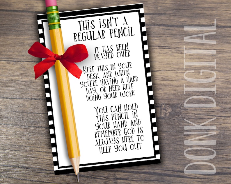 Pencil Prayer Printable: Back to School Gift, Church Sunday School (PDF ...
