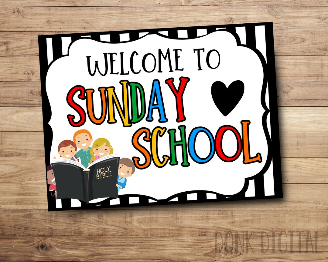 Welcome to Sunday School Sign- Sunday School Printable - Church ...