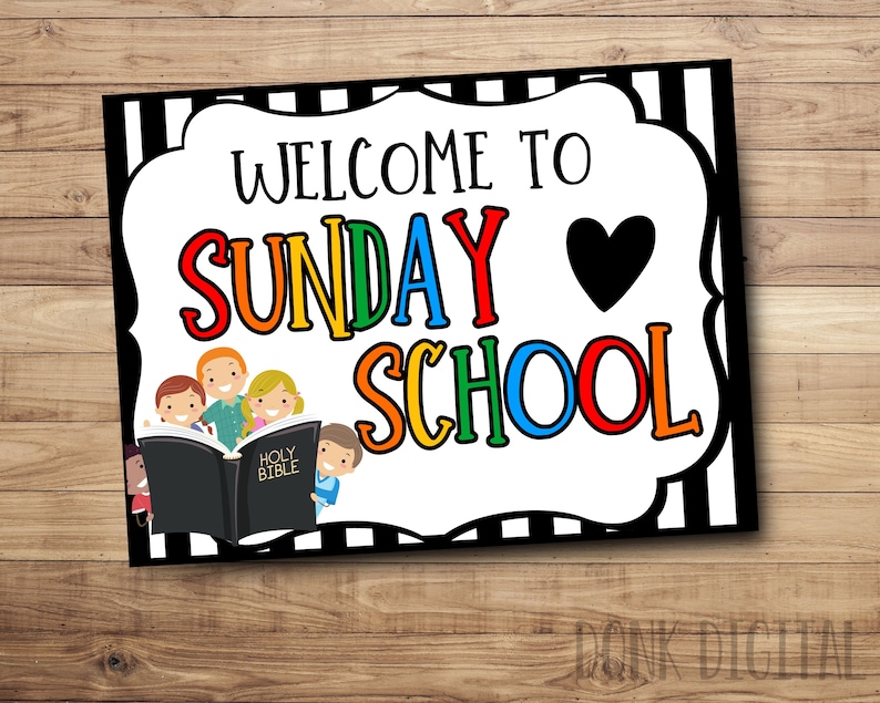 Welcome to Sunday School Sign: Printable (PDF) - Etsy