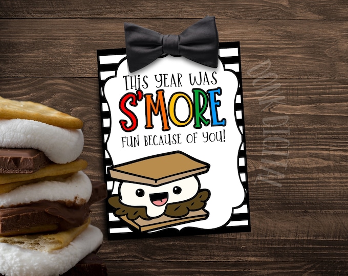 PRINTABLE End Year Gift Tags, Smores Tags, S'mores Favor Tags, Summer ...