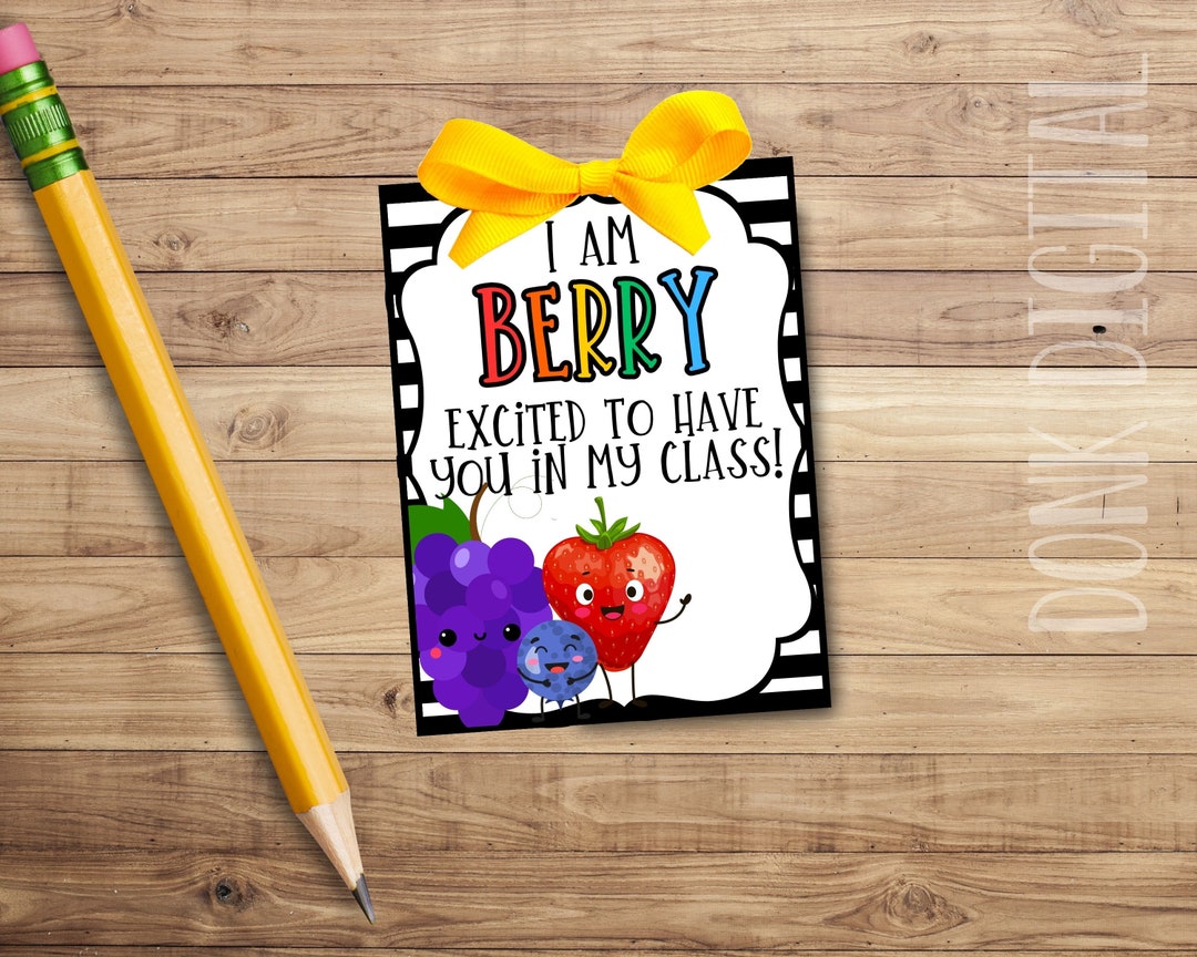 Berry Excited Student Gift Tag: Teacher Printable (PDF) - Etsy