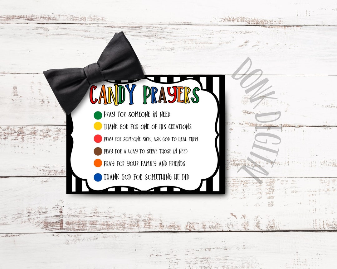 Candy Prayers - Sunday School Printable - Church Printable - Religious ...
