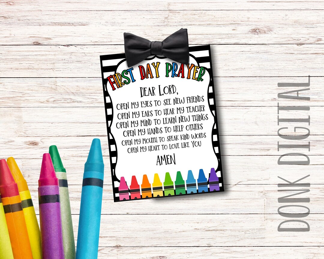 First Day of School Prayer Tag: Religious Printable (PDF) - Etsy