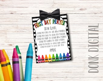 First Day of School Prayer Cards for Kids Back to School Religious Tags ...