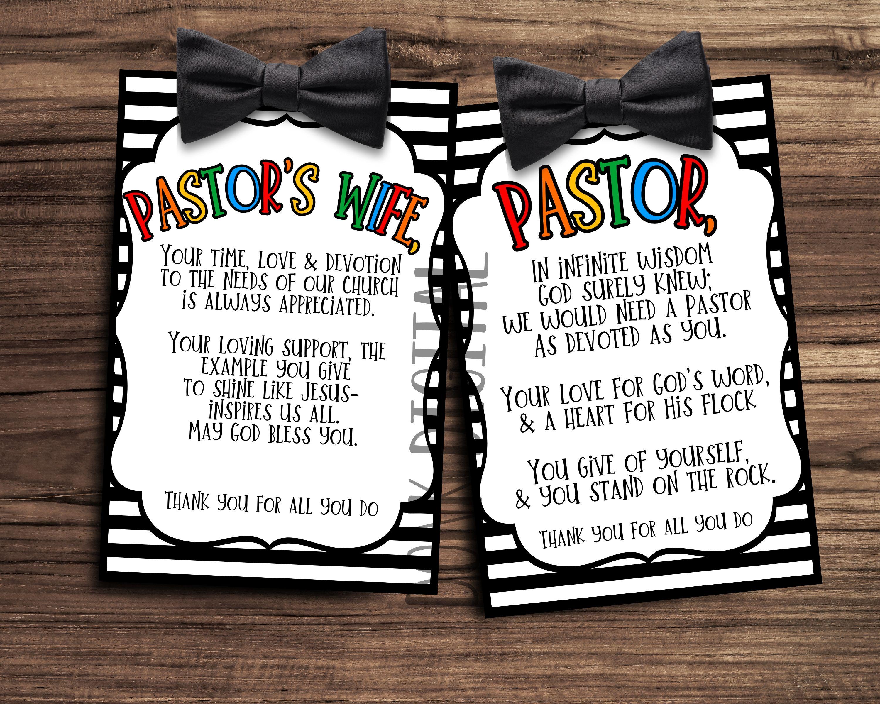 Pastor Appreciation Gift Tags: Thank You Printable (PDF) - Etsy