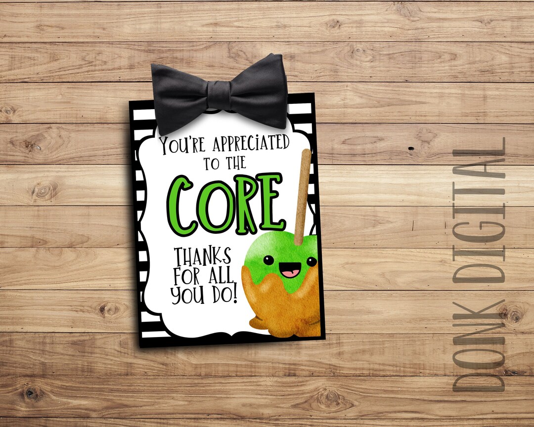 You're Appreciated to the CORE- Thank You Tag - Teacher Appreciation ...