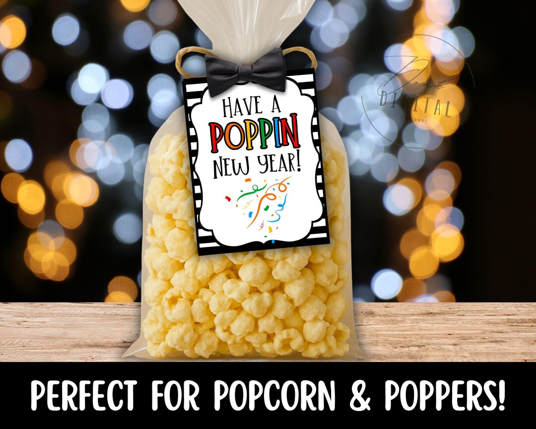 Poppin' New Year Favor Tag: Printable (PDF) - Etsy
